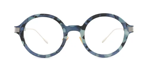 Blue Round Retro Eyeglasses | WhereLight