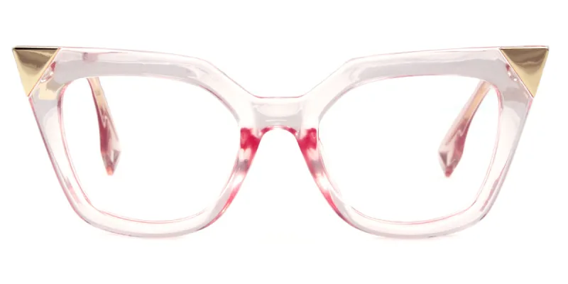 Pink Cat-eye Unique Custom Engraving Eyeglasses | WhereLight