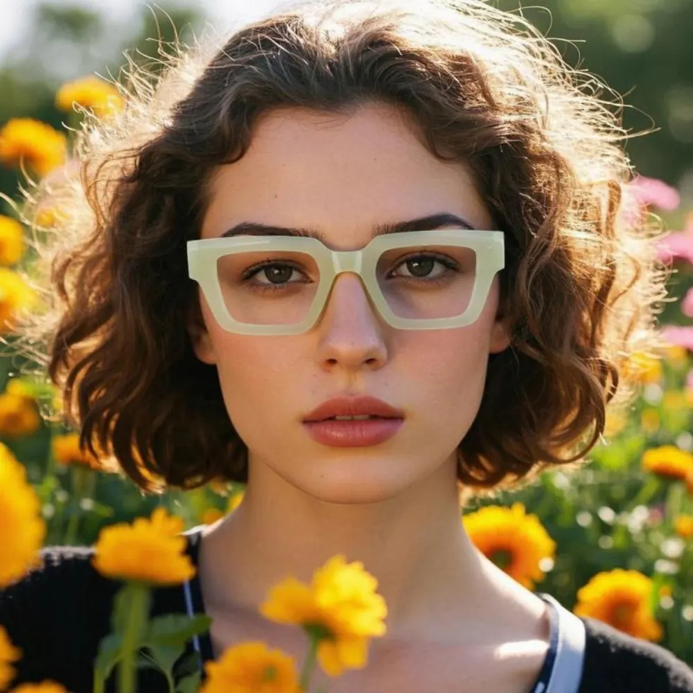 Green Rectangle Unique Gorgeous Eyeglasses | WhereLight