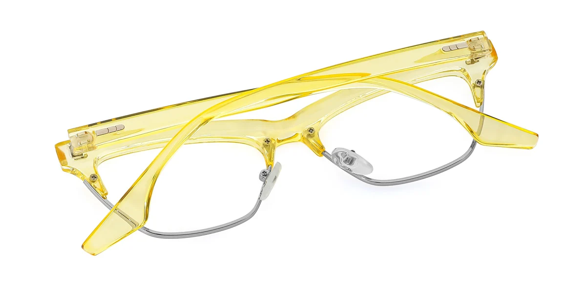 Yellow Cateye Unique Gorgeous Custom Engraving Eyeglasses | WhereLight