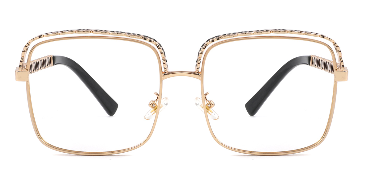 Gold Rectangle Simple Eyeglasses | WhereLight