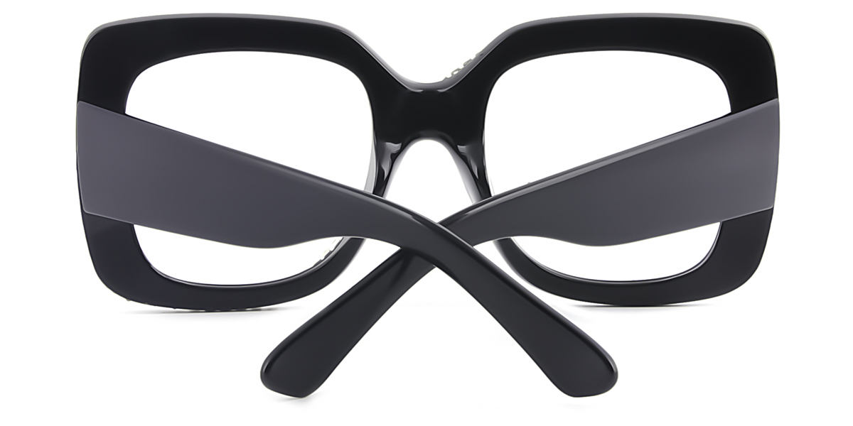 Black Rectangle Gorgeous Unique Full-rim Plastic Large Glasses for ...