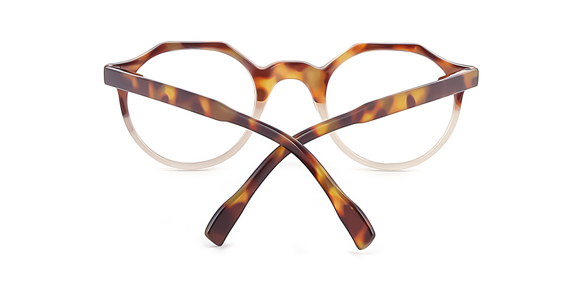 Tortoiseshell Geometric Unique Full-rim Plastic Small Glasses for ...