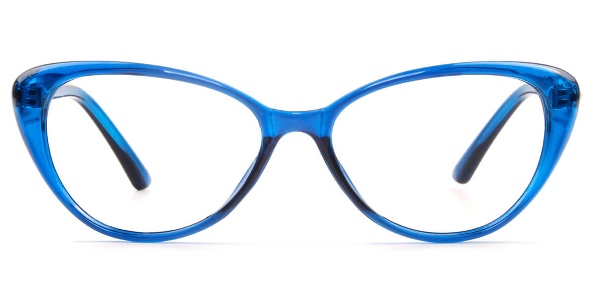 Blue Cateye Unique Full-rim Plastic Medium Glasses for female from ...