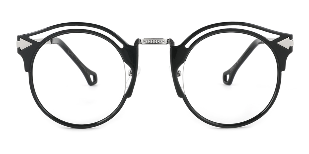 Black Round Oval Unique Gorgeous Custom Engraving Eyeglasses | WhereLight
