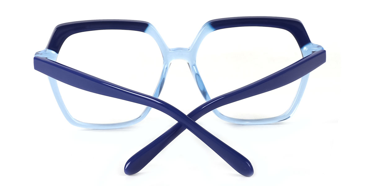 Blue Geometric Unique Full-rim Tr90 Large Glasses for female from ...