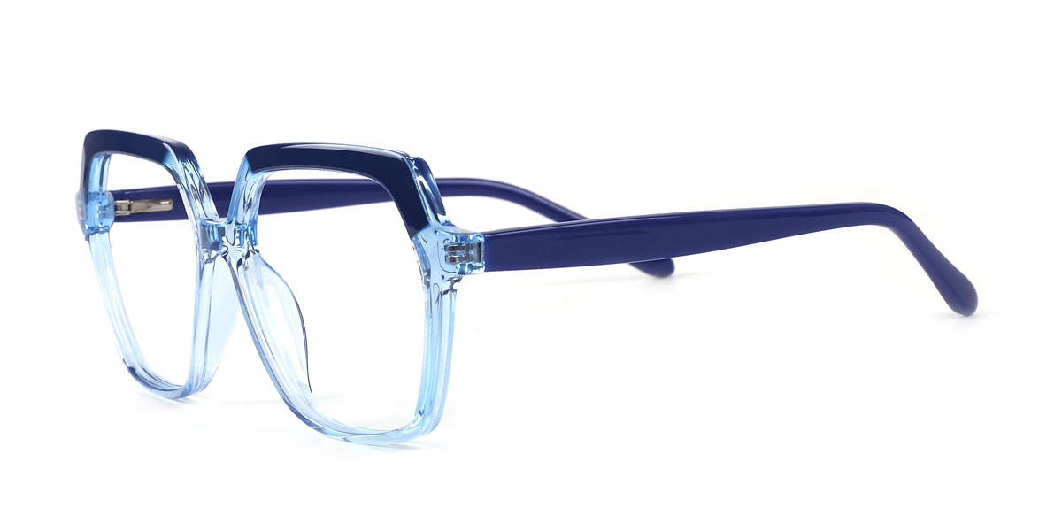 Blue Geometric Unique Full-rim Tr90 Large Glasses for female from ...