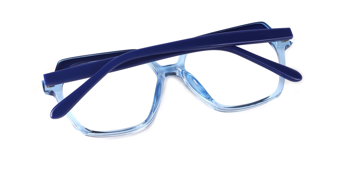 Blue Geometric Unique Full-rim Tr90 Large Glasses for female from ...