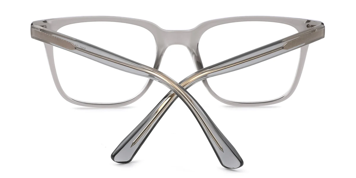 Grey Rectangle Simple Classic Custom Engraving Eyeglasses | WhereLight