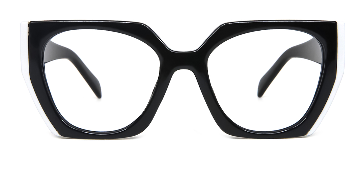 Black Rectangle Geometric Simple Retro Custom Engraving Eyeglasses ...