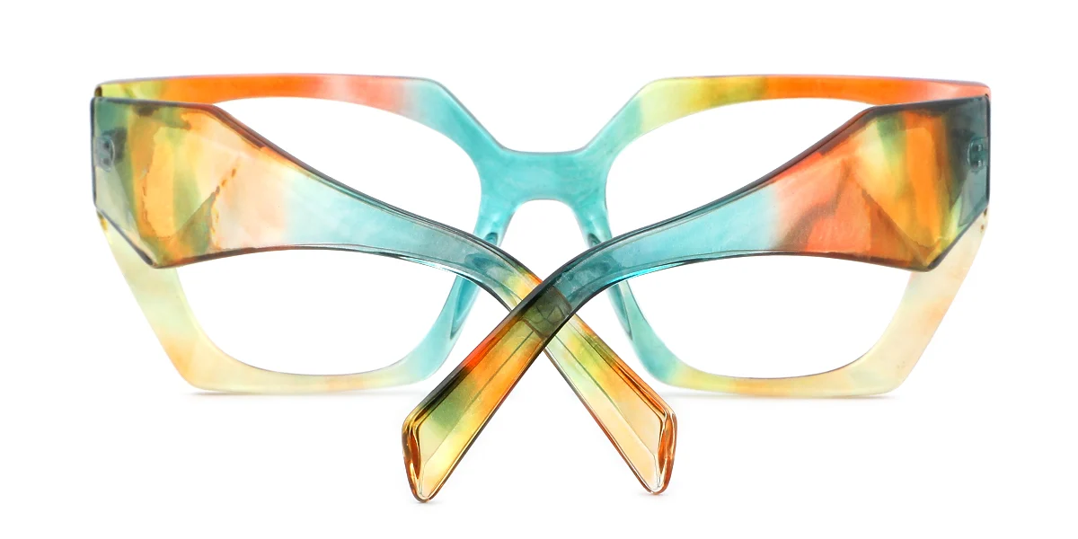 Multicolor Geometric Irregular Retro Custom Engraving Eyeglasses ...