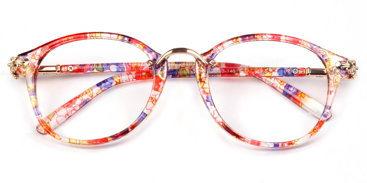 Pink Oval Classic Full-rim Plastic Medium Glasses for female from ...