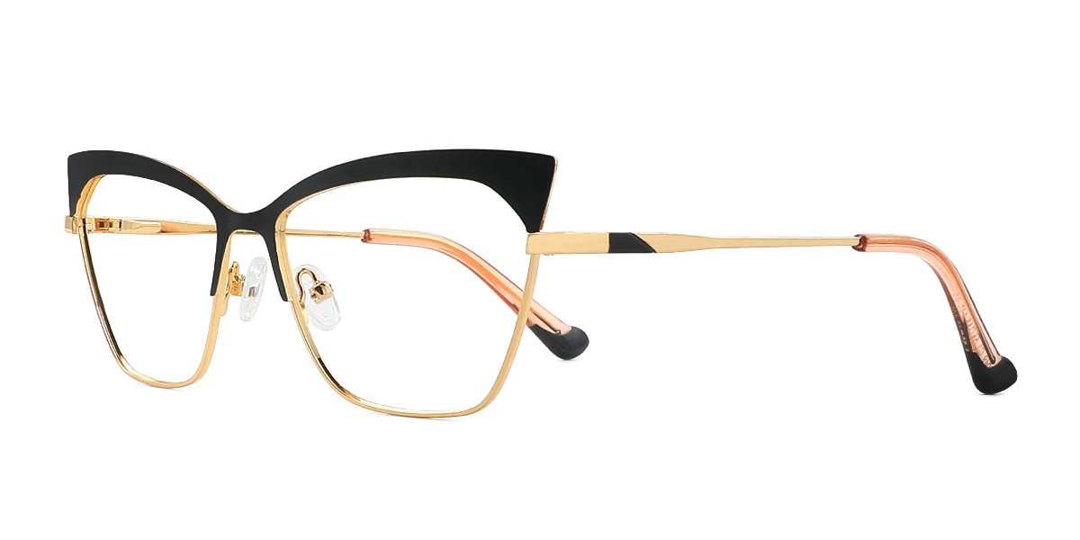 Black Cateye Simple Classic Spring Hinges Eyeglasses | WhereLight
