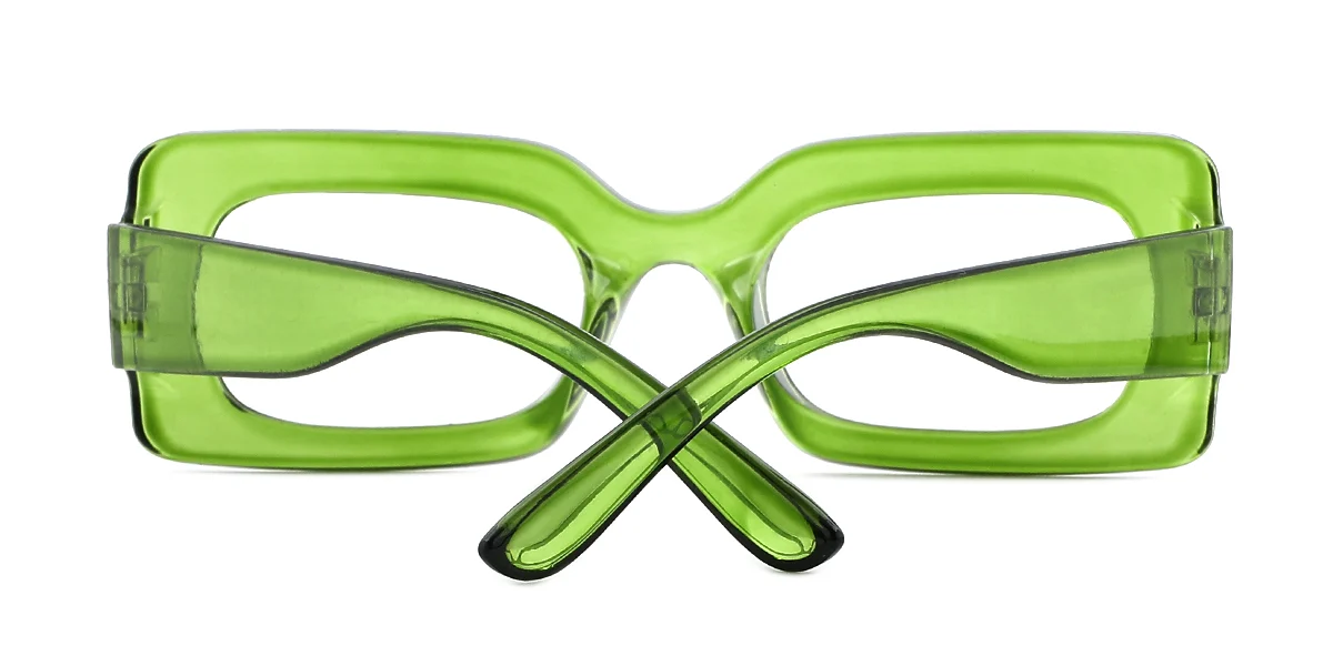 Green Rectangle Unique Gorgeous Custom Engraving Eyeglasses | WhereLight