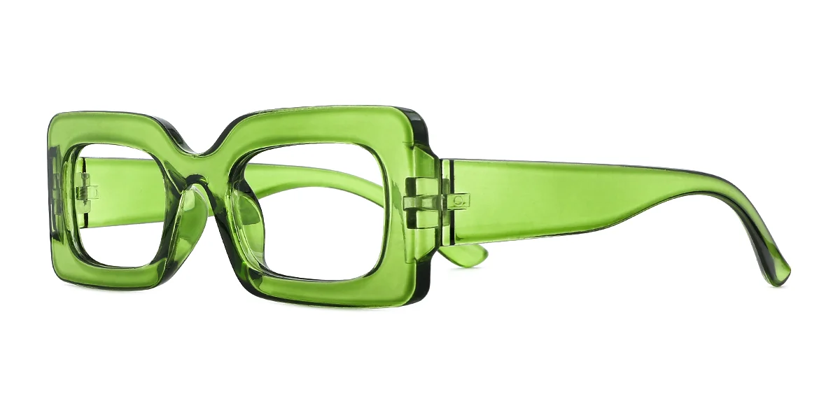 Green Rectangle Unique Gorgeous Custom Engraving Eyeglasses | WhereLight