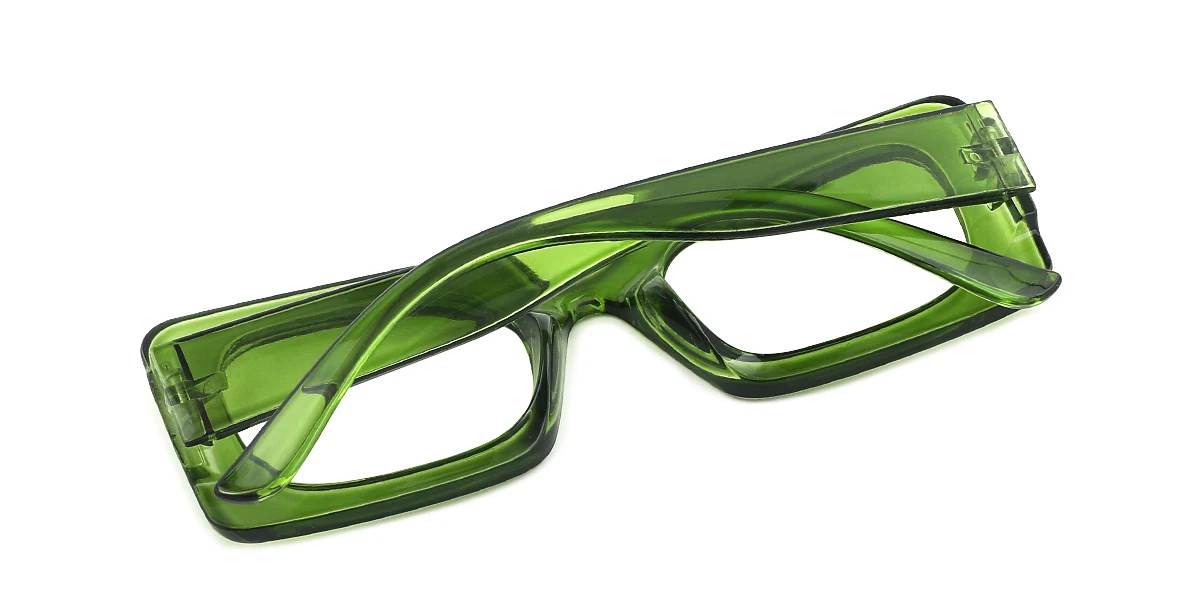 Green Rectangle Unique Gorgeous Custom Engraving Eyeglasses | WhereLight