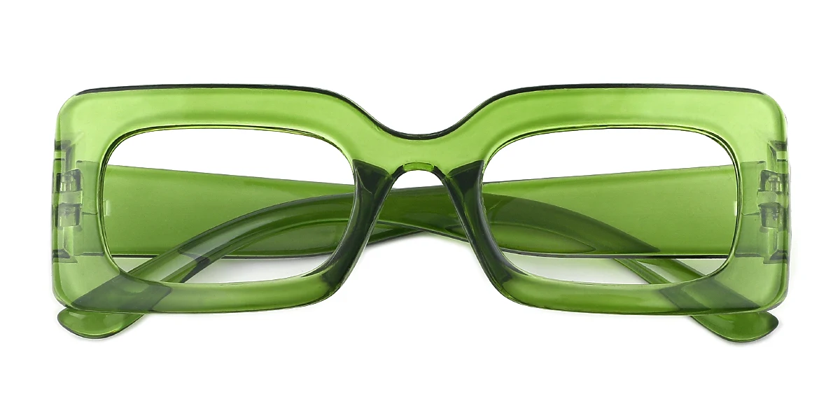 Green Rectangle Unique Gorgeous Custom Engraving Eyeglasses | WhereLight