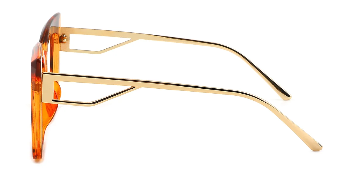 Orange Rectangle Simple Eyeglasses | WhereLight