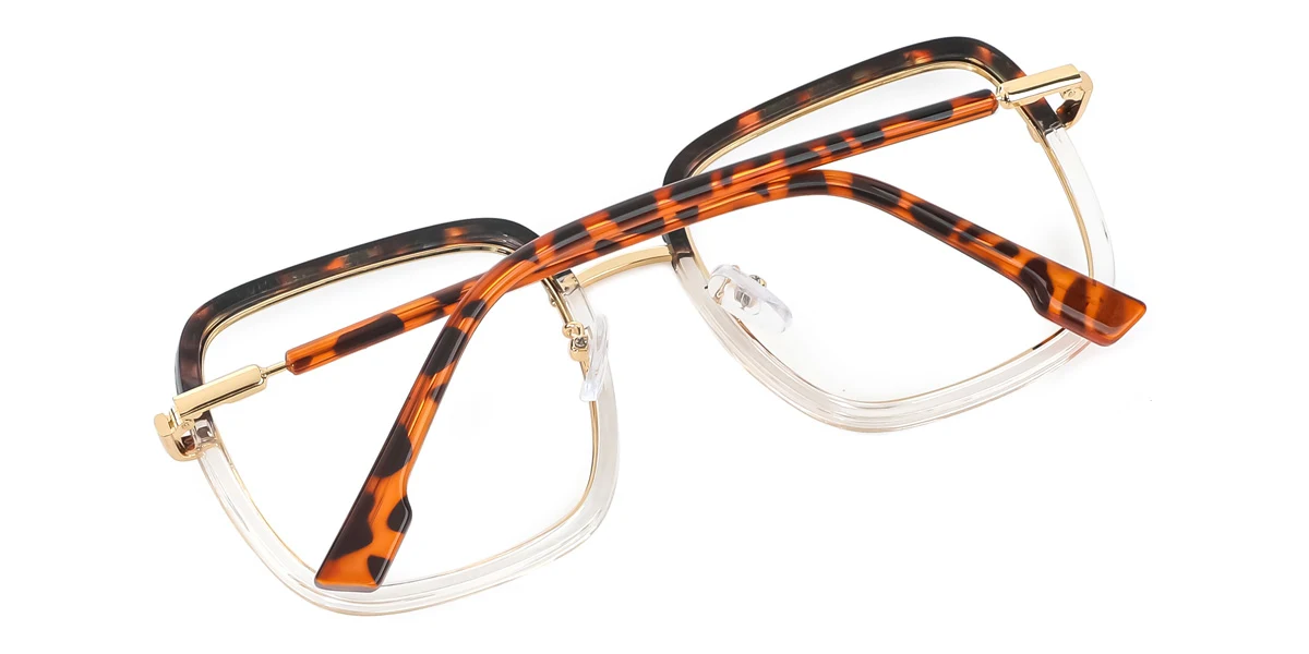 Tortoiseshell Geometric Unique Eyeglasses | WhereLight