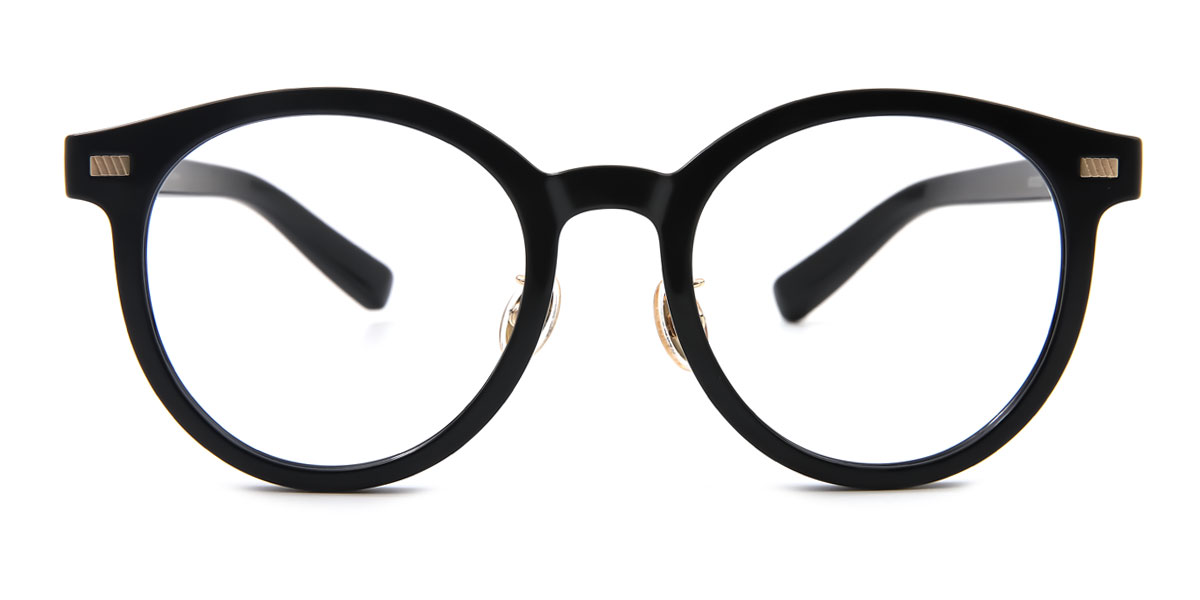 Black Round Simple Classic Gorgeous Custom Engraving Eyeglasses ...