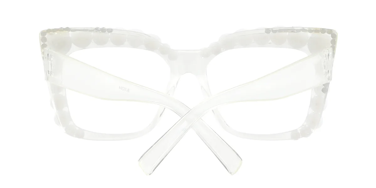 Clear Rectangle Unique Rhinestone Custom Engraving Eyeglasses | WhereLight