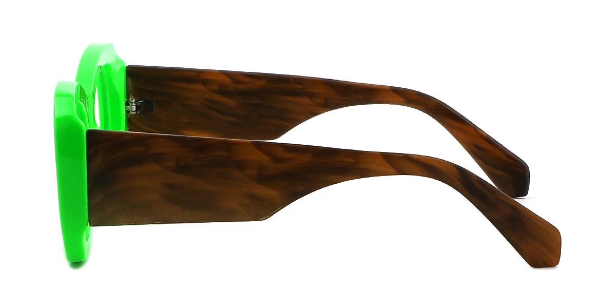 Green Rectangle Unique Gorgeous Custom Engraving Eyeglasses | WhereLight