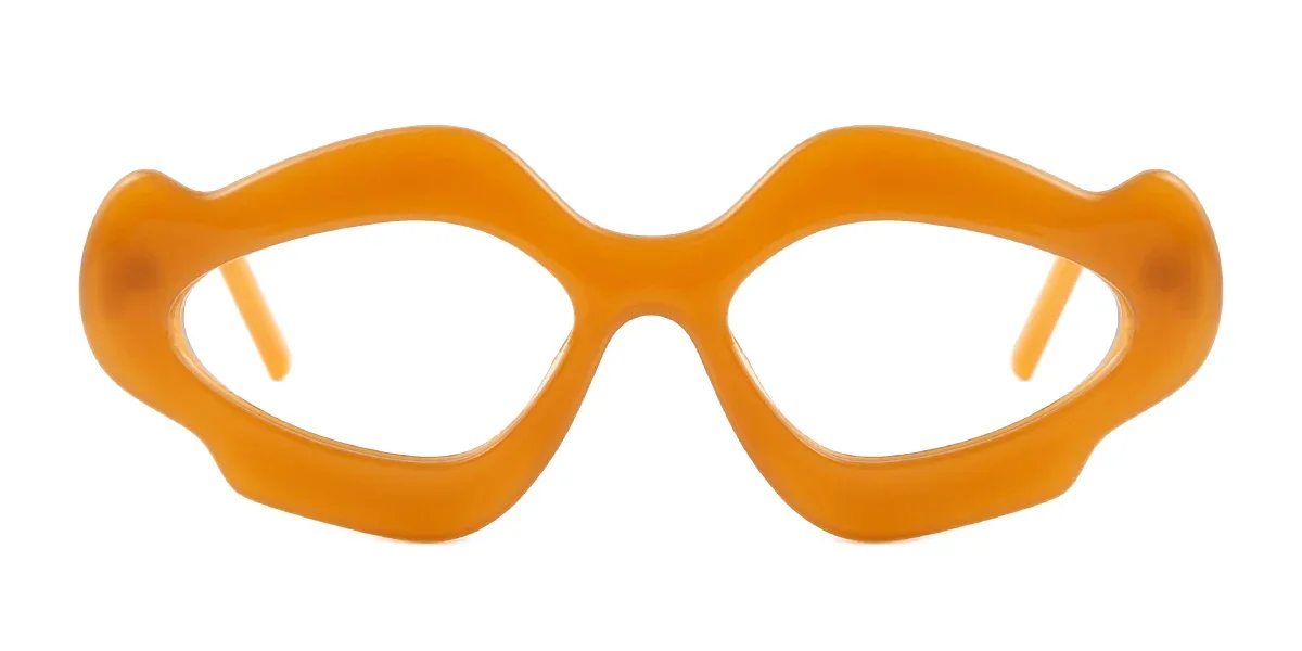 Orange Irregular Unique Custom Engraving Eyeglasses | WhereLight