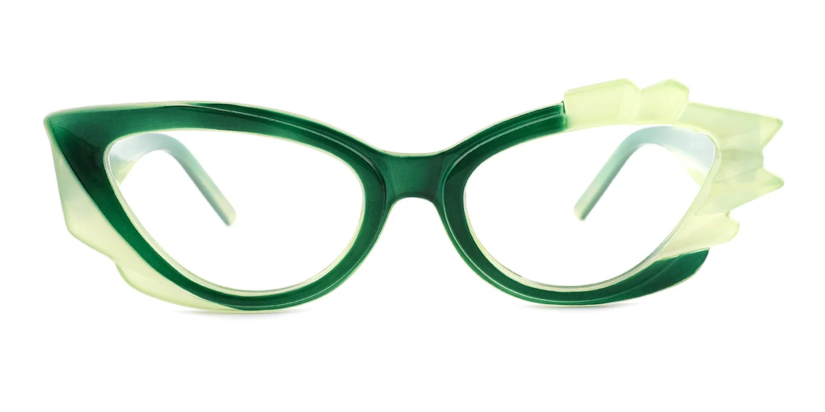 Green Cateye Unique Gorgeous Eyeglasses | WhereLight