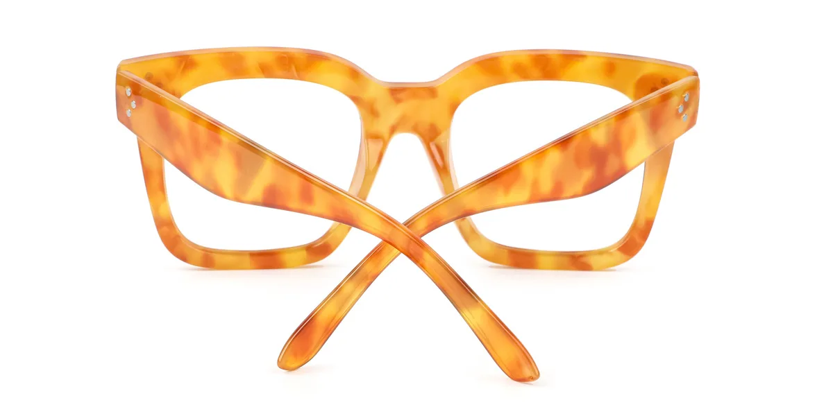 Orange Rectangle Unique Custom Engraving Extended Fit Eyeglasses ...