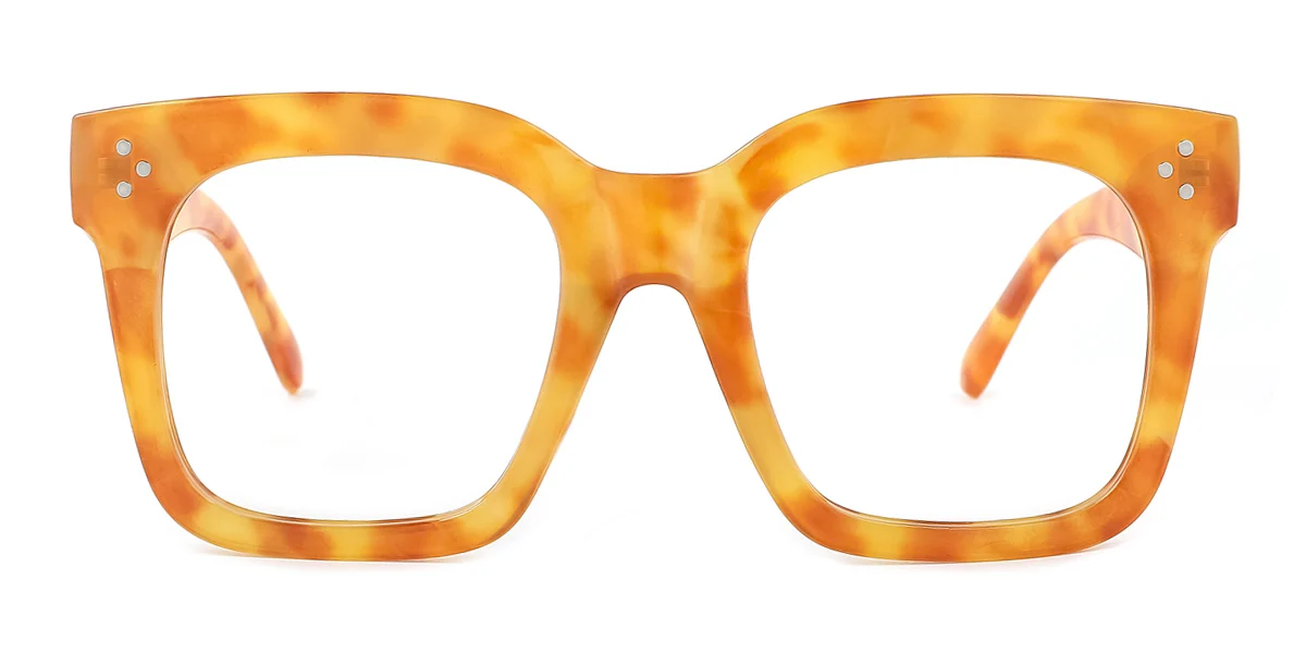 Orange Rectangle Unique Custom Engraving Extended Fit Eyeglasses ...