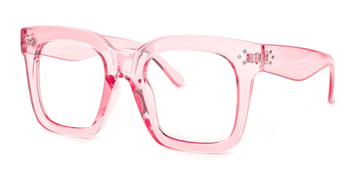 Pink Rectangle Unique Custom Engraving Extended Fit Eyeglasses | WhereLight