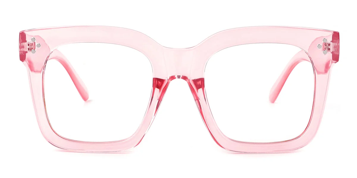 Pink Rectangle Unique Custom Engraving Extended Fit Eyeglasses | WhereLight