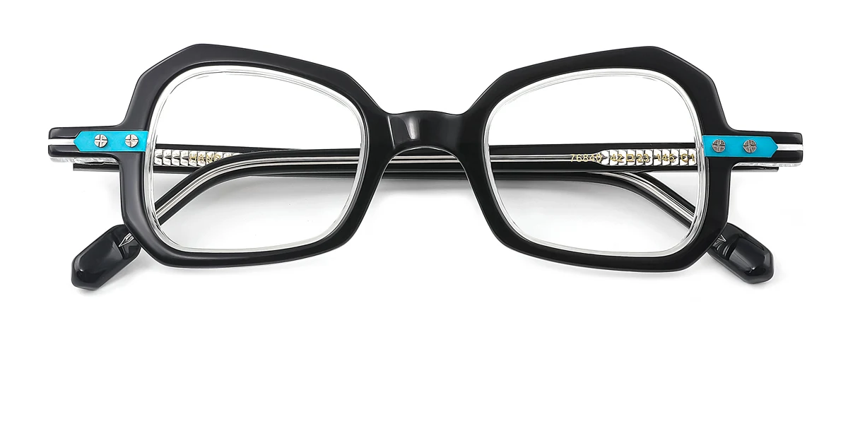 Black Geometric Irregular Retro Unique Gorgeous Custom Engraving ...