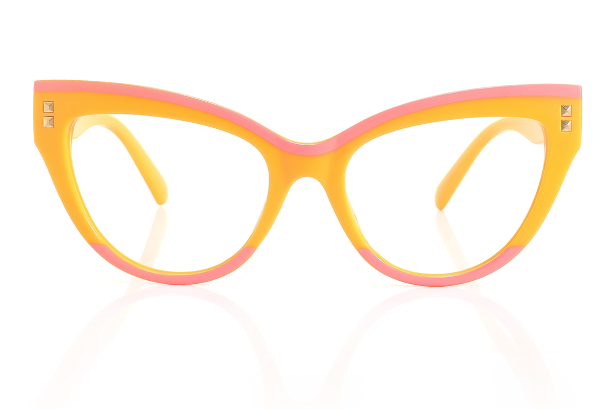 Orange Cateye Classic Unique Gorgeous Custom Engraving Eyeglasses ...
