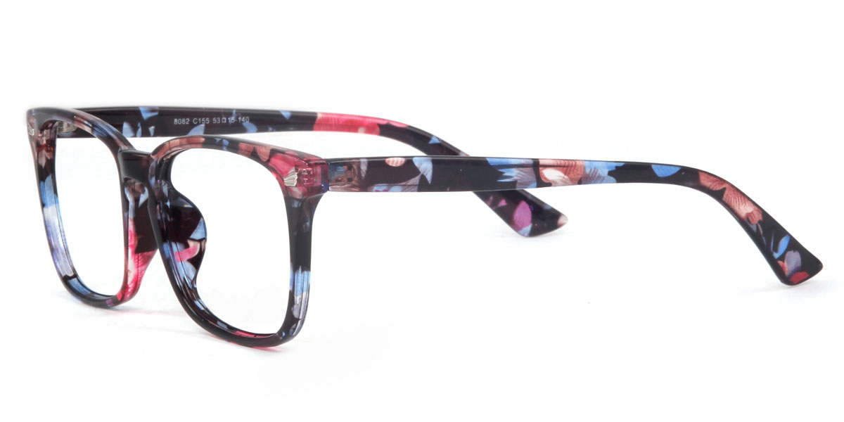 Floral Rectangle Classic Full-rim Plastic Medium Glasses for female ...