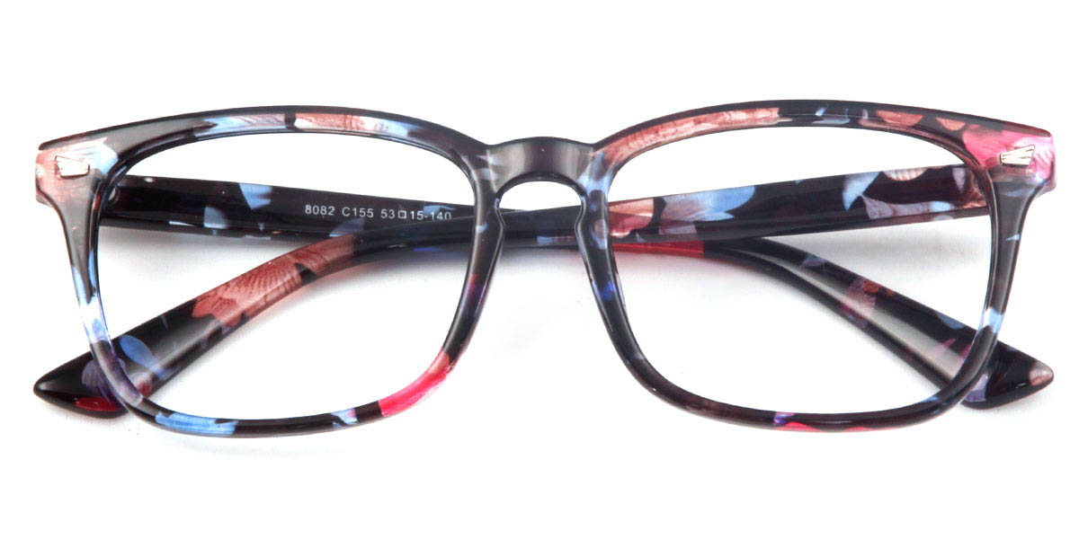 Floral Rectangle Classic Full-rim Plastic Medium Glasses for female ...