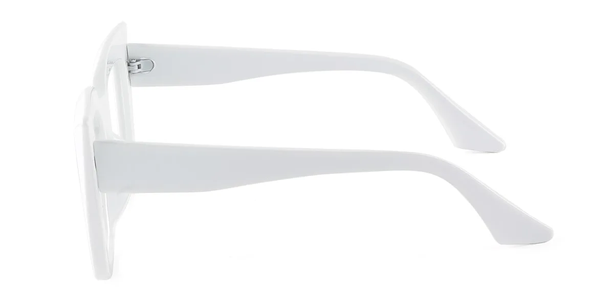 White Cateye Rectangle Unique Custom Engraving Eyeglasses | WhereLight