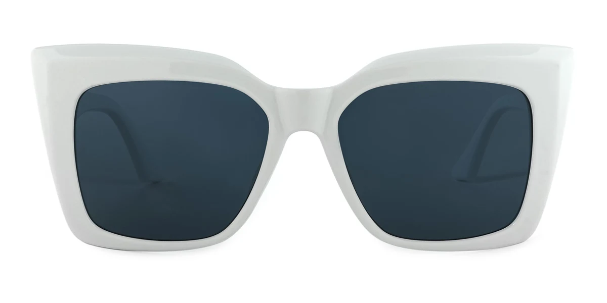 White Cateye Rectangle Unique Custom Engraving Eyeglasses | WhereLight