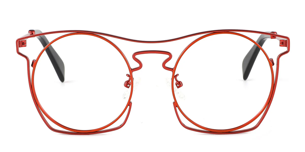 Red Round Gorgeous Eyeglasses | WhereLight