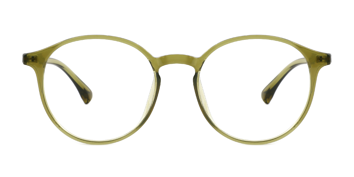 Green Round Simple Classic Super Light Custom Engraving Eyeglasses ...