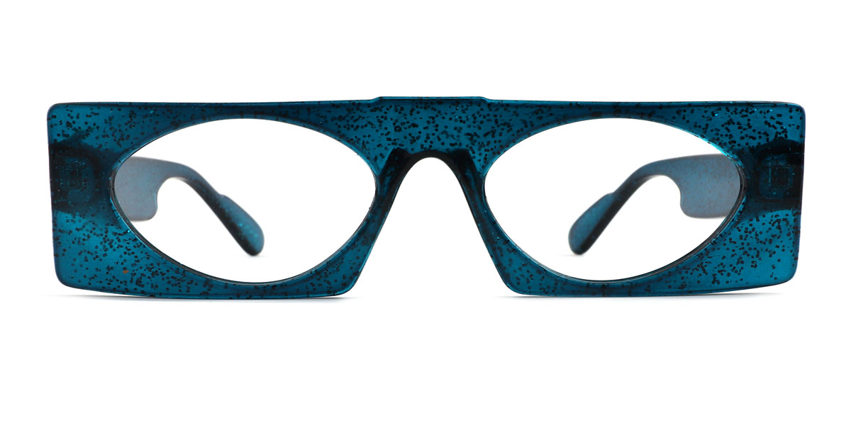 Blue Rectangle Unique Custom Engraving Eyeglasses | WhereLight
