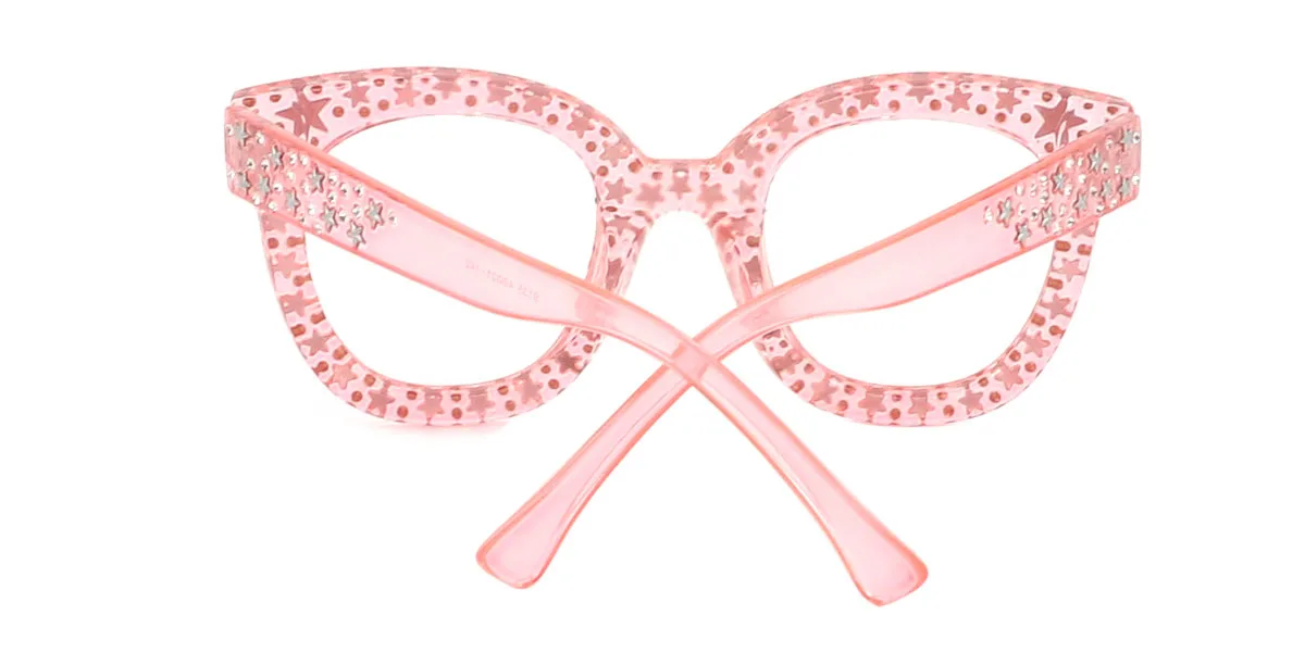 Pink Cateye Unique Gorgeous Rhinestone Custom Engraving Eyeglasses ...