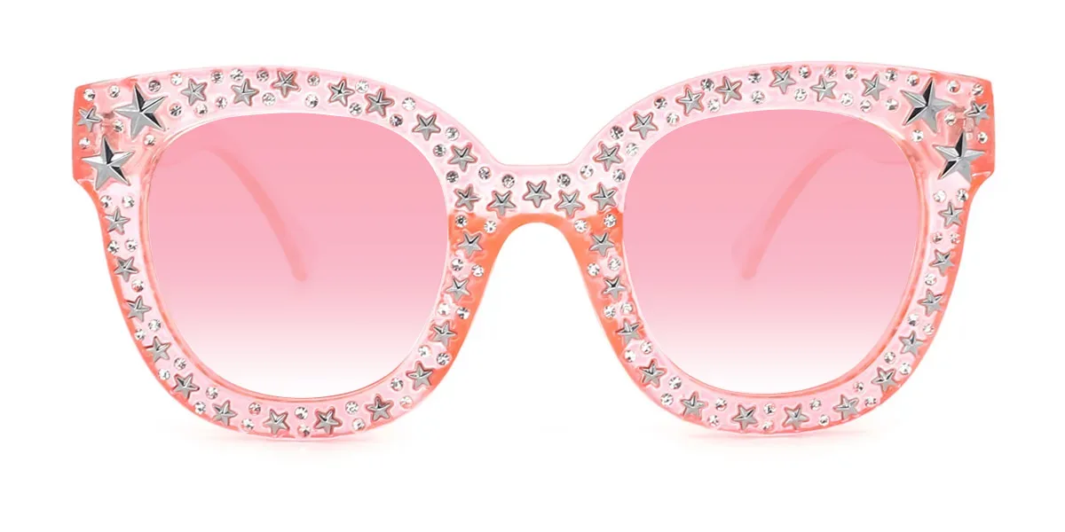 Pink Cateye Unique Gorgeous Rhinestone Custom Engraving Eyeglasses ...