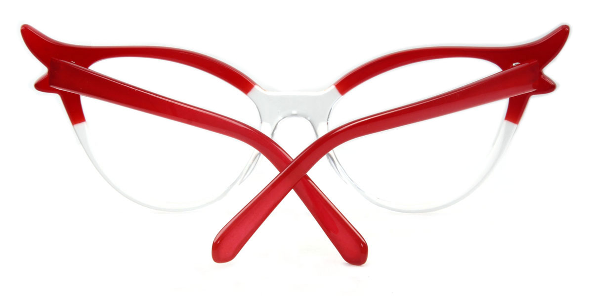 Red Cateye Unique Full-rim Plastic Medium Glasses for female from ...
