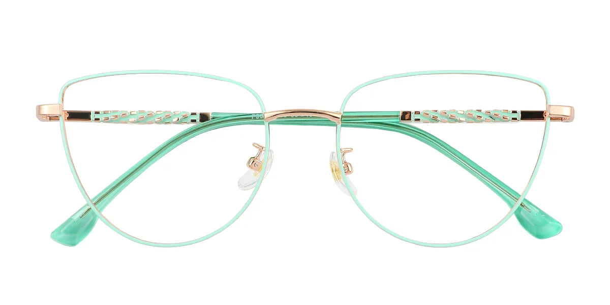 Green Cateye Simple Classic Spring Hinges Eyeglasses | WhereLight
