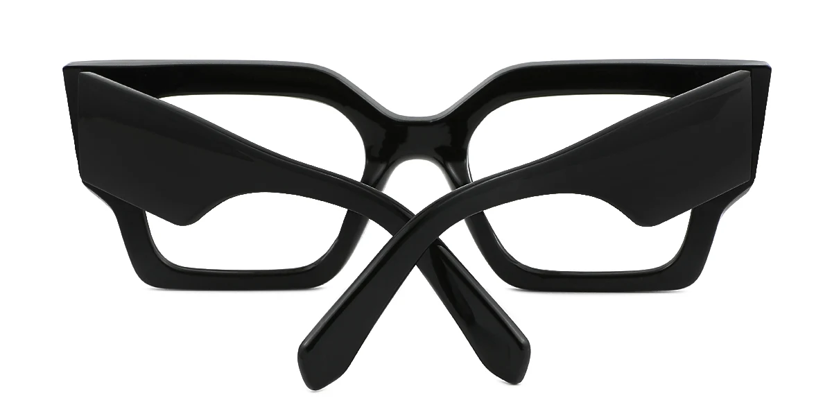 Black Rectangle Simple Custom Engraving Eyeglasses | WhereLight
