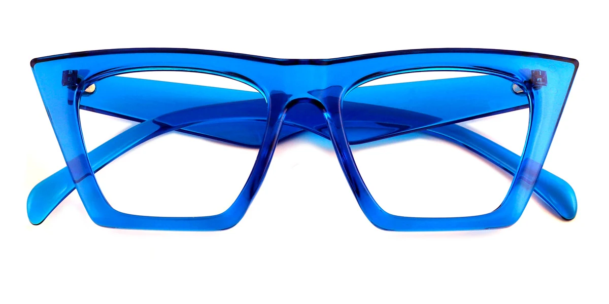 Blue Cateye Unique Custom Engraving Eyeglasses | WhereLight