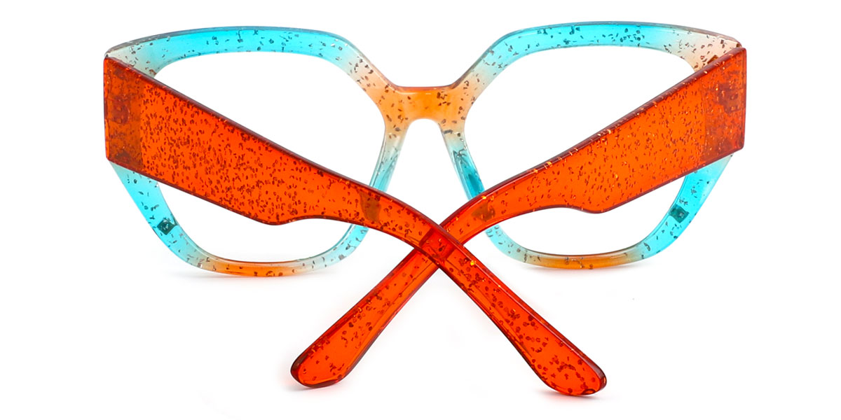 Multicolor Geometric Unique Full-rim Plastic Large Glasses for female ...