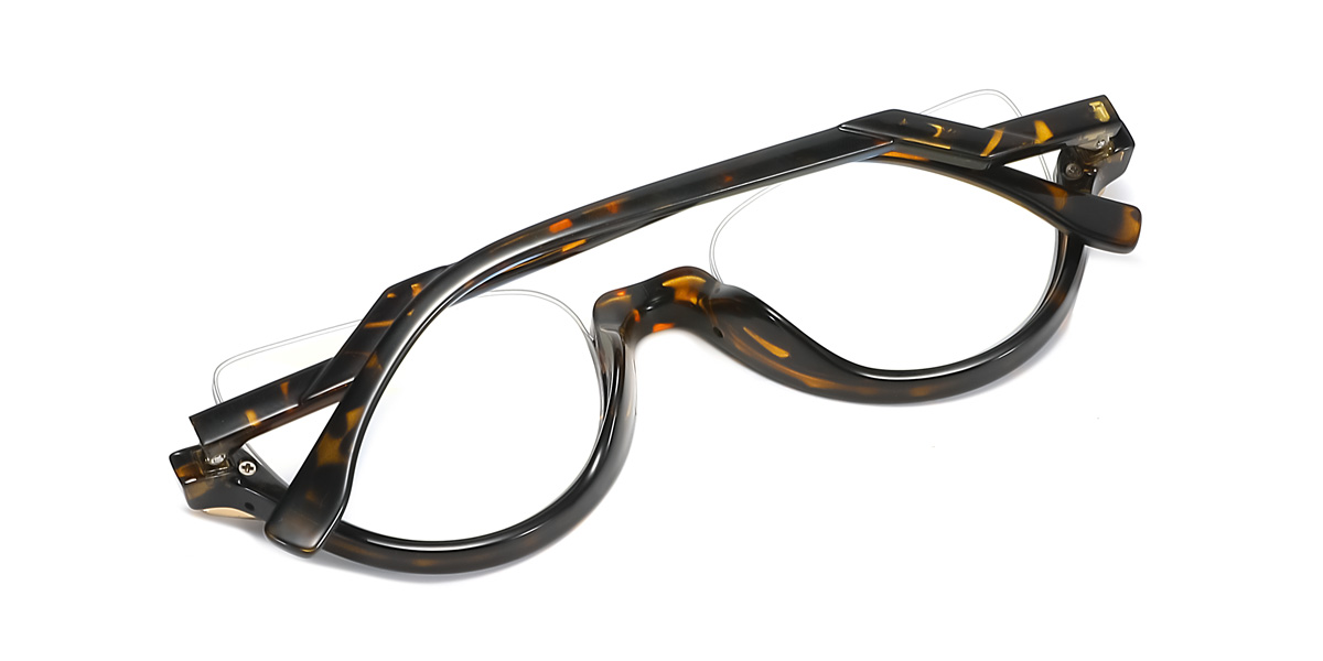 Tortoiseshell Cateye Gorgeous Unique Semi-rimless Plastic Medium ...