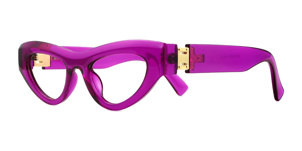 Purple Cateye Simple Custom Engraving Eyeglasses | WhereLight